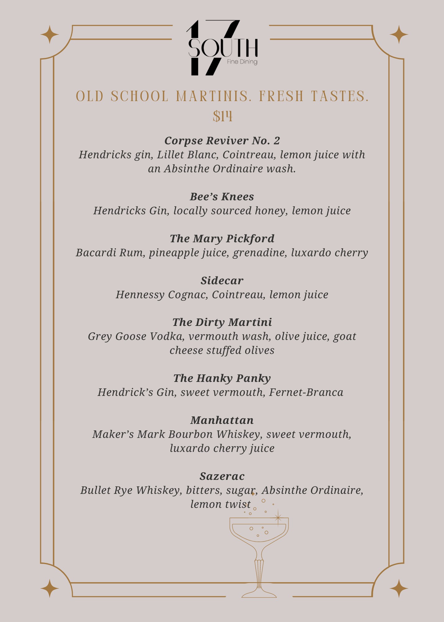 Events – 17 South A Fine Dining Experience