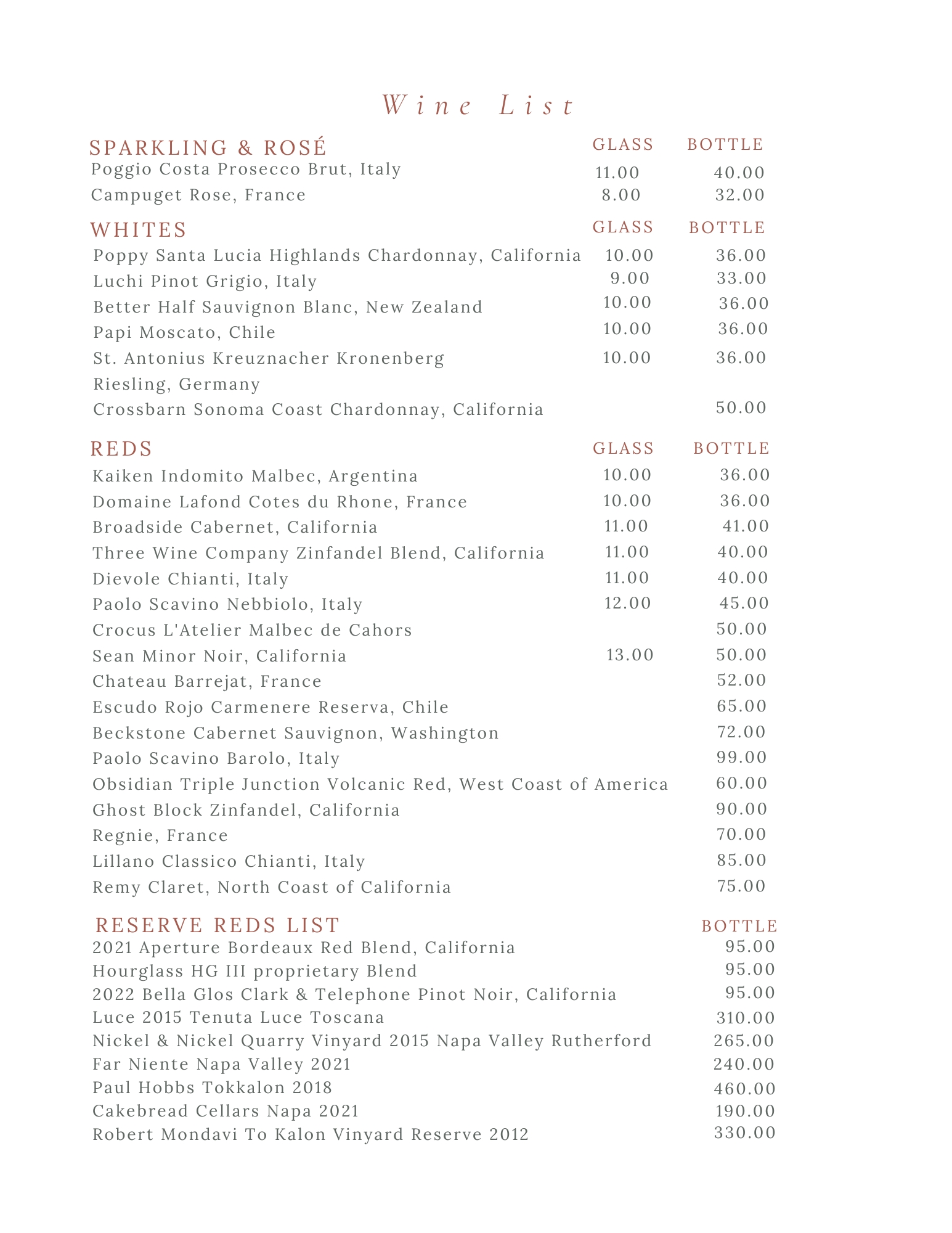 Cocktails & Wine – 17 South A Fine Dining Experience